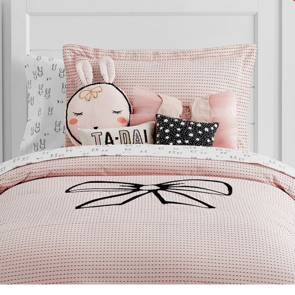 Pottery Barn | Bedding | Emily Merritt Swiss Pink Polka Dot And Bow ...